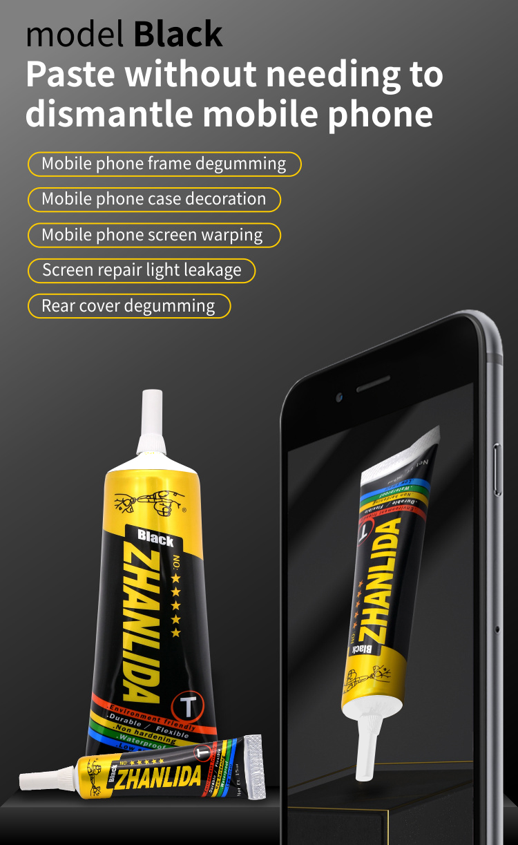 Black Super Glue for Mobile Phone, Laptop, and Tablet Repair in 50/80ML ...