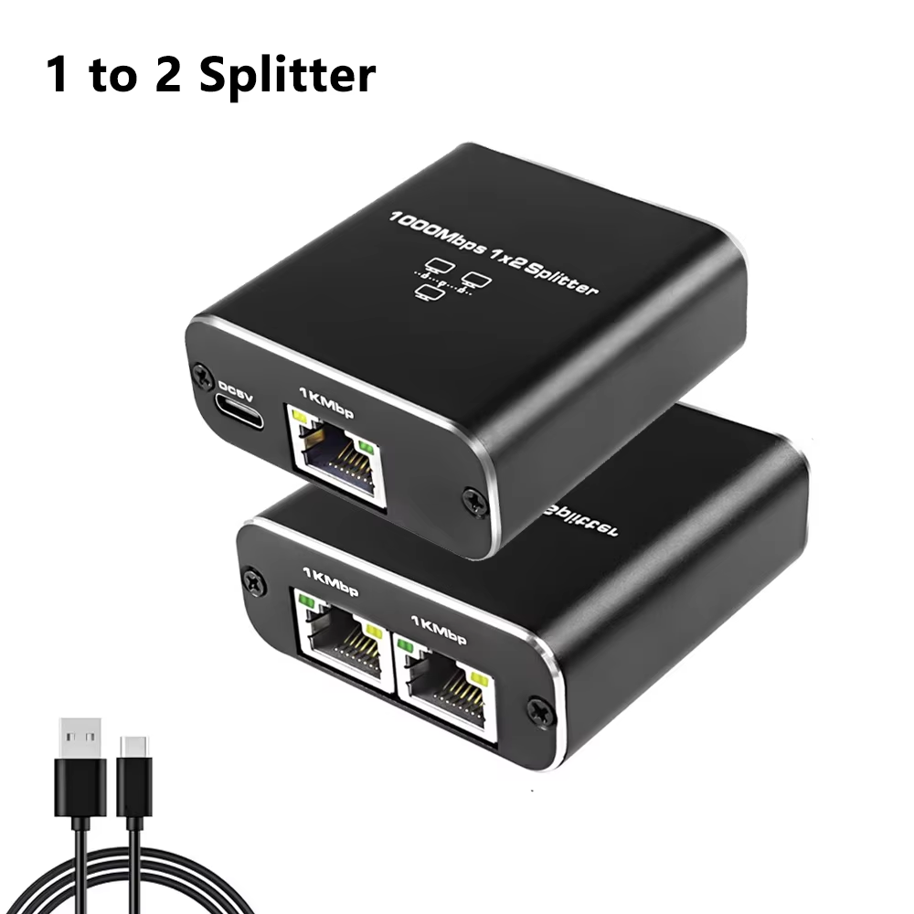 (Local Seller) 1000Mbps 1 in 4 Out Ethernet Adapter 1 to 2/3/4 RJ45 LAN ...