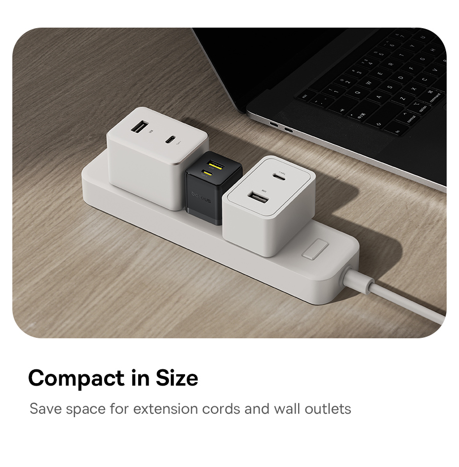 Baseus Palm Fast Charger Type-C+USB-A Adapter 20W Quick Chargers with ...