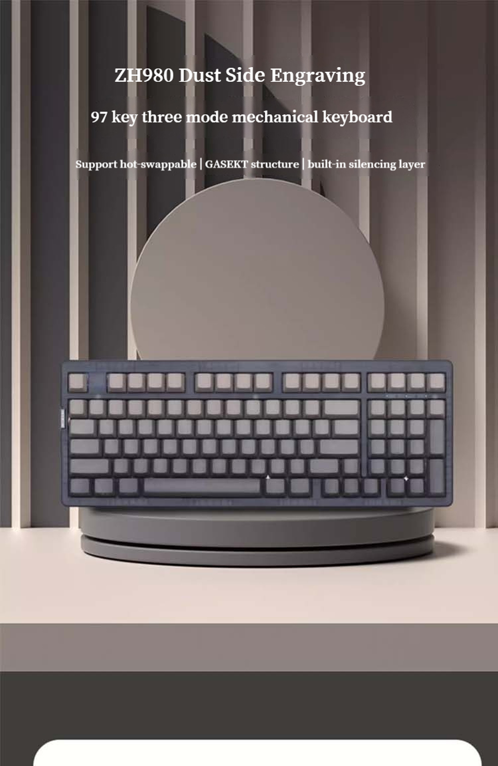 Zornher ZH980 Micro dust side engraved mechanical keyboard Wired ...