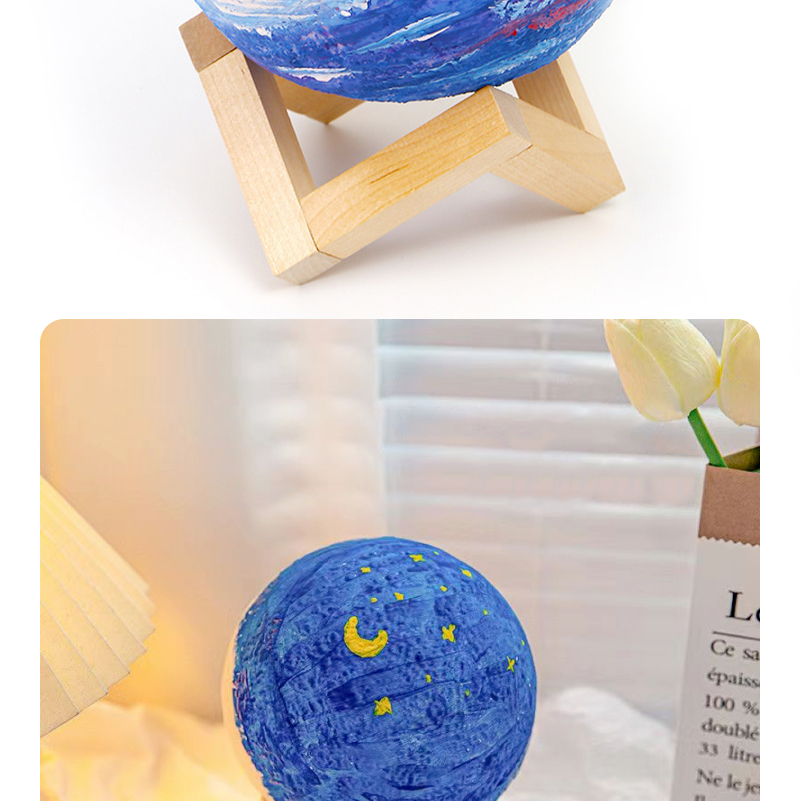 Thunlit Moon Night Light DIY Starry Moon Lamp Children Studio Handmade ...