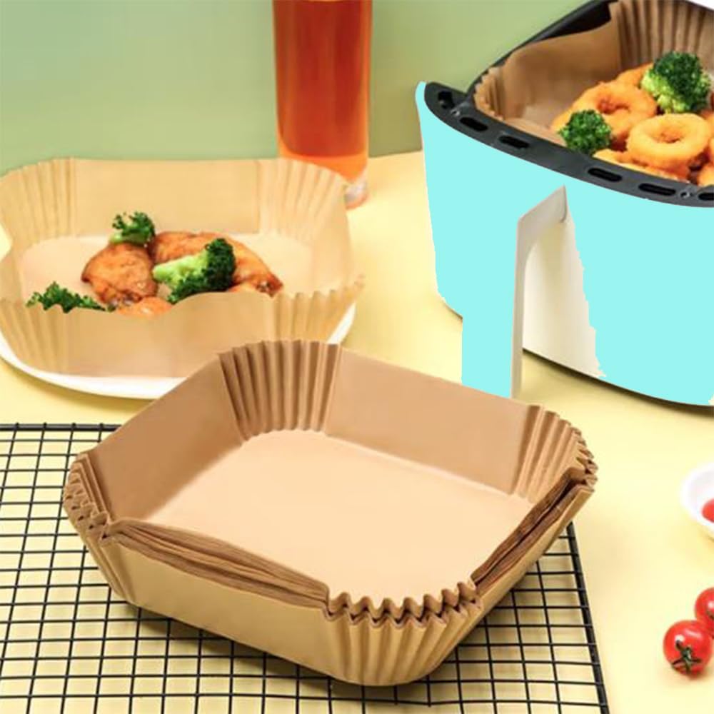 100 pieces of oil-free frying pan mats, square oil-free frying pan ...
