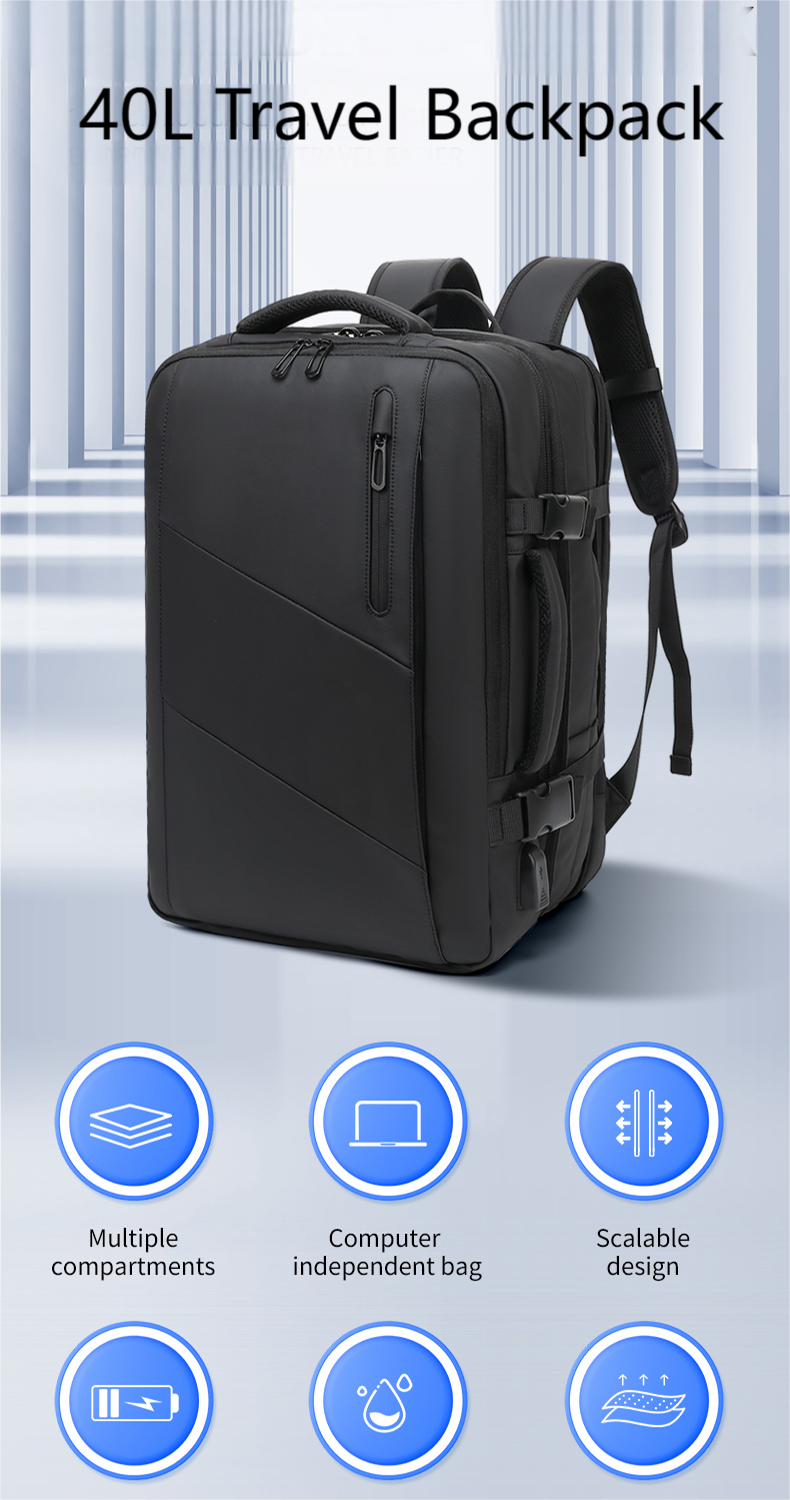 40L unisex travel bagpack Waterproof cabin size Backpack with laptop ...