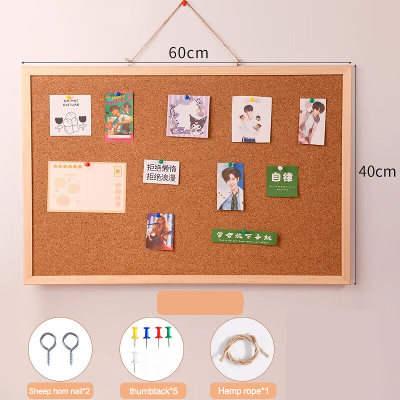 WOODEN CARD BOARD FOR STICKY NOTES AND PICTURES DIY DECORATION BULLETIN ...