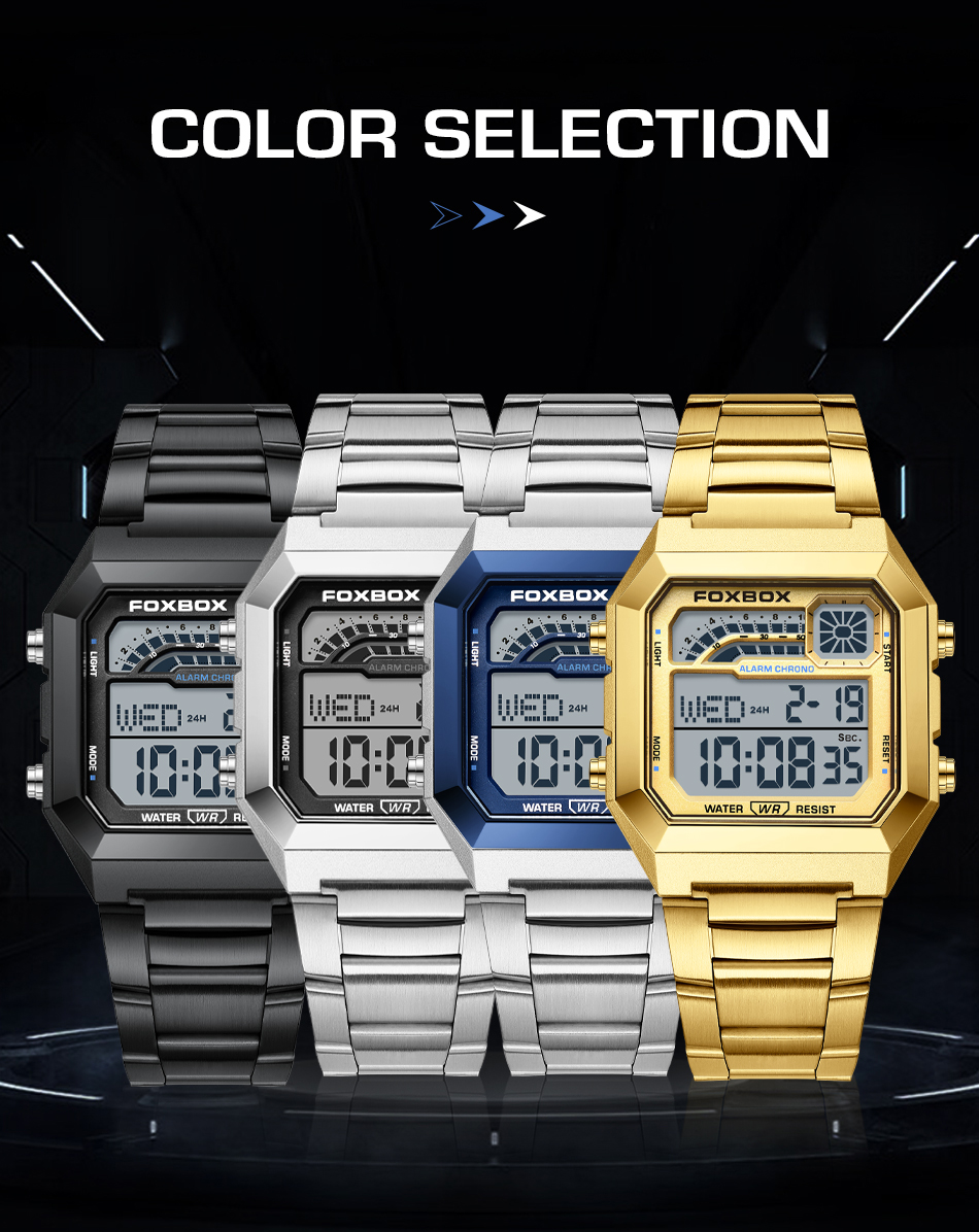 LIGE Relo Original Men Luminous Light Display Digital Stainless Steel ...