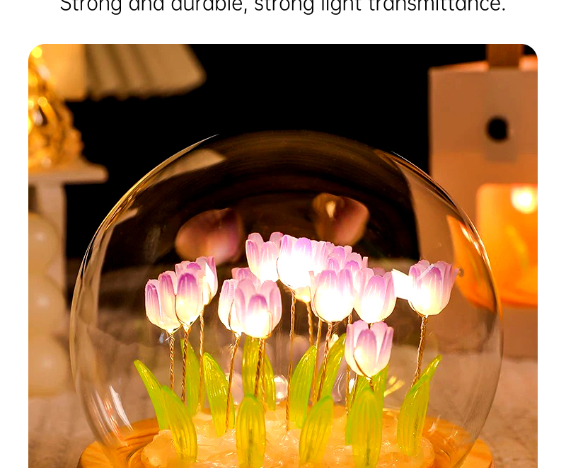 Thunlit Tulip Light Lamp 9-flower DIY Tulips Night Light Gifting ...