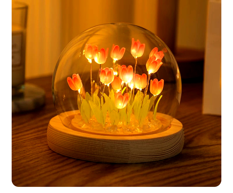 Thunlit Tulip Light Lamp 9-flower DIY Tulips Night Light Gifting ...
