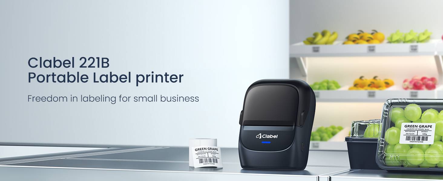 CLABEL 221B Mini Printer, Label Printer, Portable Printer, Supports ...
