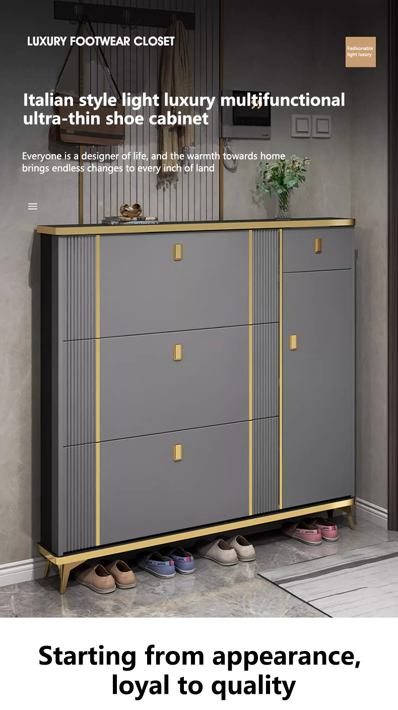 Shoe Rack Organizer Wooden Flip ShoeCabinet Ultrathin ShoeOrganizer ...