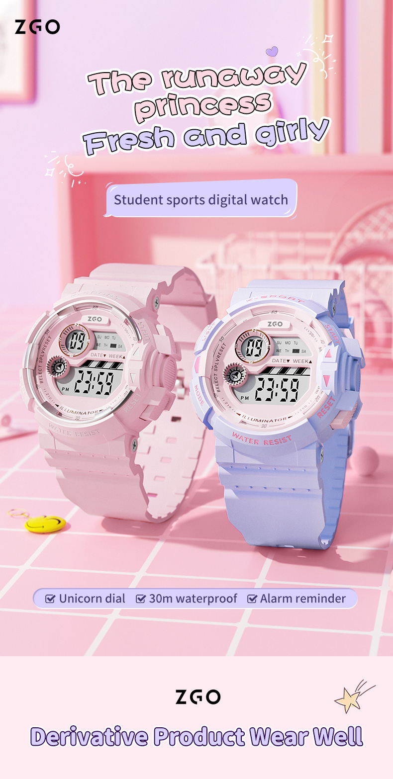 ZGO Watch For Kids Girls Waterproof Luminous Electronic Sport Students ...
