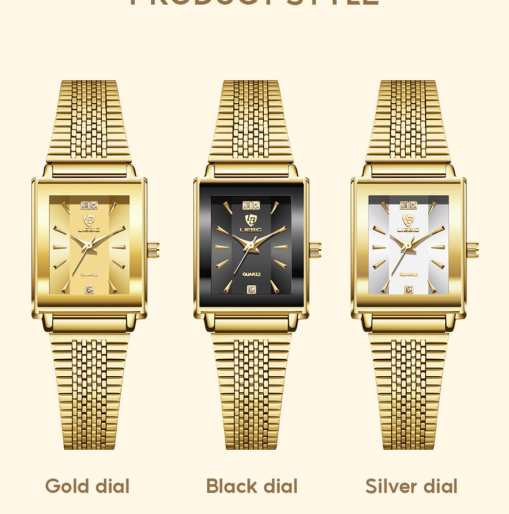LIEBIG Women's Watch Luxury Gold Elegant Simple Waterproof Quartz Watch ...