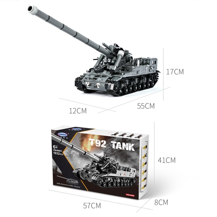 T-92 Tank (2A3 Kondensator) Building Blocks 1832 Pcs XINGBAO Tank ...