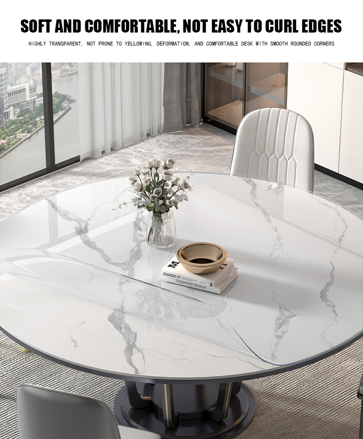 2.0MM Round PVC Soft Glass Table Protector Clear Plastic Cover Heavy ...