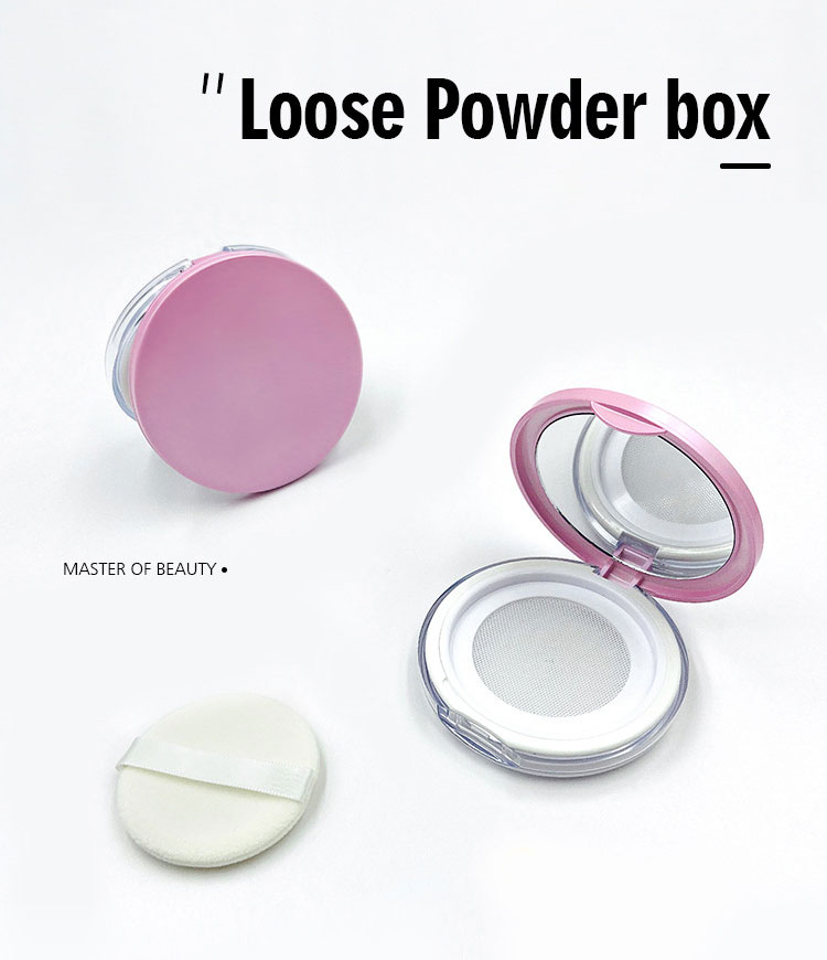 Pack of 2 Pairs Loose Powder Compact Container Empty Portable Plastic ...