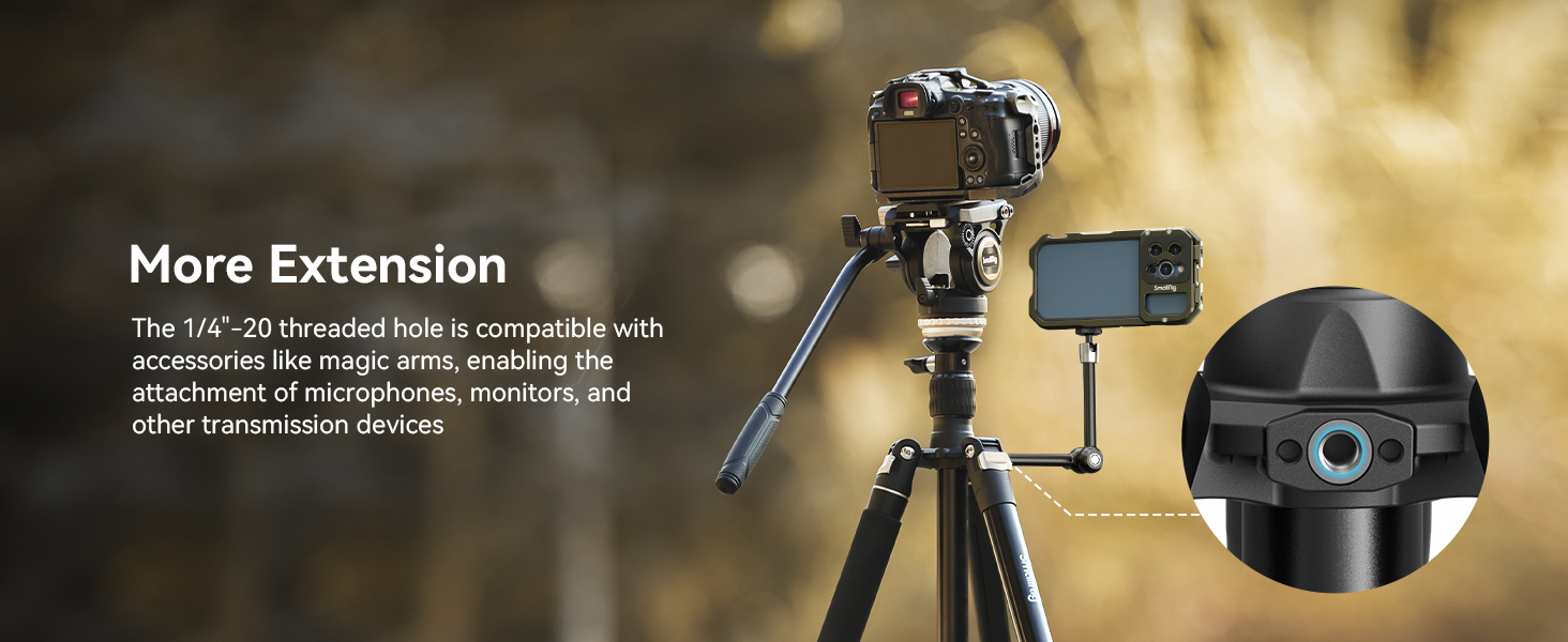 SmallRig Professional Camera Tripod, 75" Video Monopod with +/-15 ...