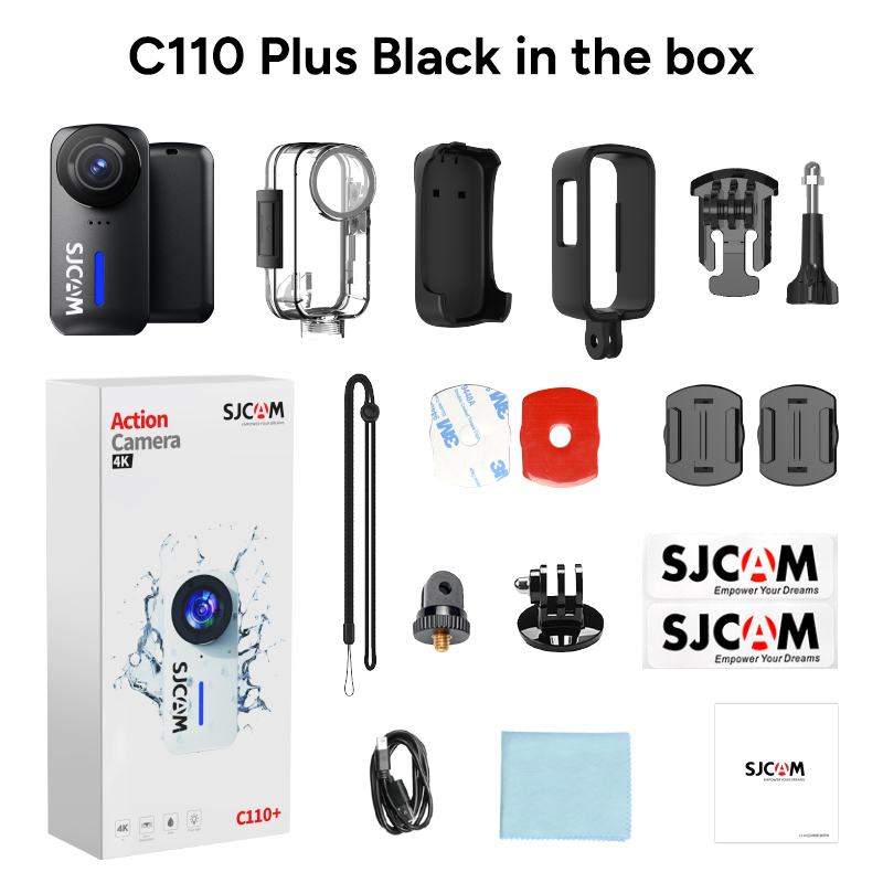 SJCAM C110+Plus Pocket Cam, 4K Action Camera, Stabilization, Waterproof ...