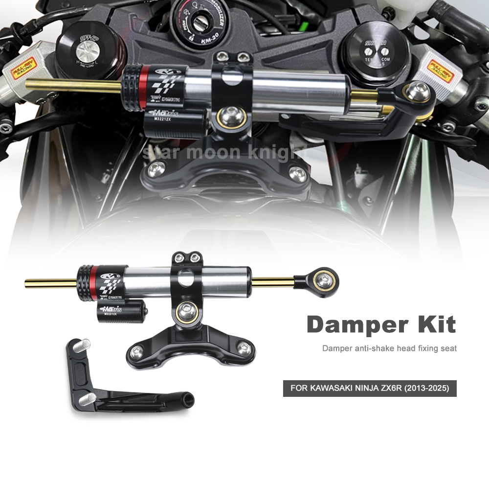 Motorcycle Handlebar Steering Damper Kit For Kawasaki Ninja ZX-6R ZX 6R ...
