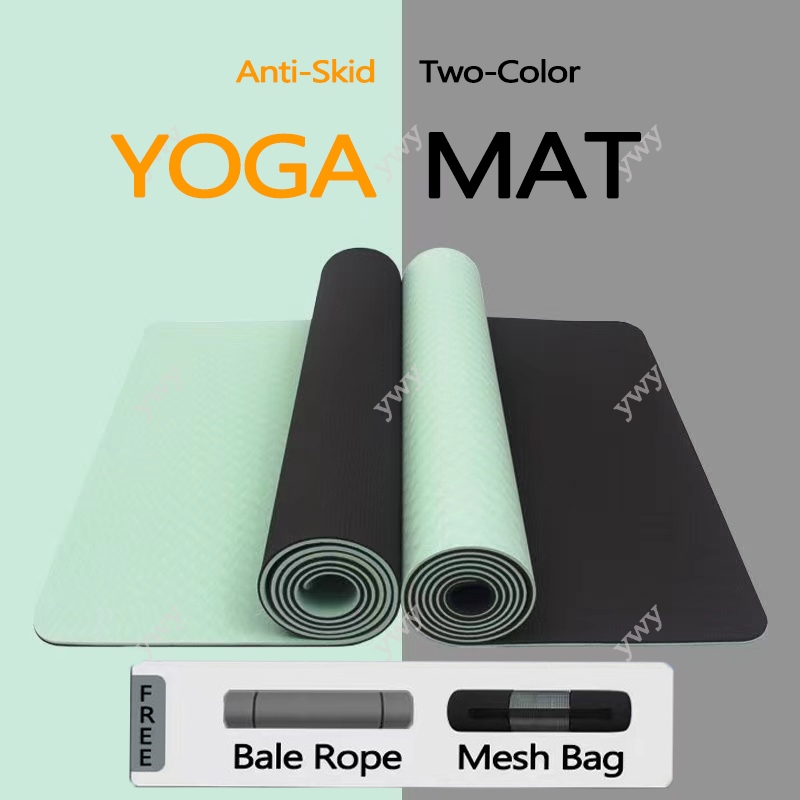 YWY【Ready Stock】80cm Extra Wide Yoga Mat Extra Thick Yoga Mat Tikar Yoga Anti-Slip Dual Layer ...