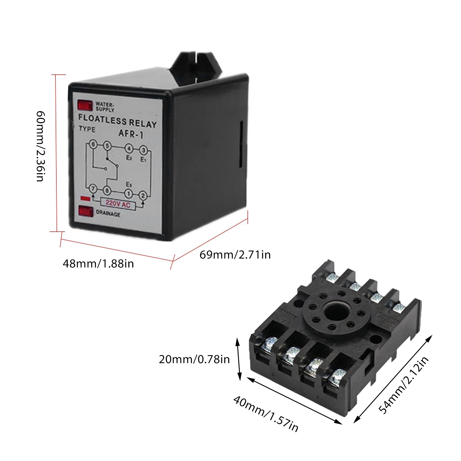[Local delivery] AC 220V Relays Floatless Level Switch Sensor Liquid ...