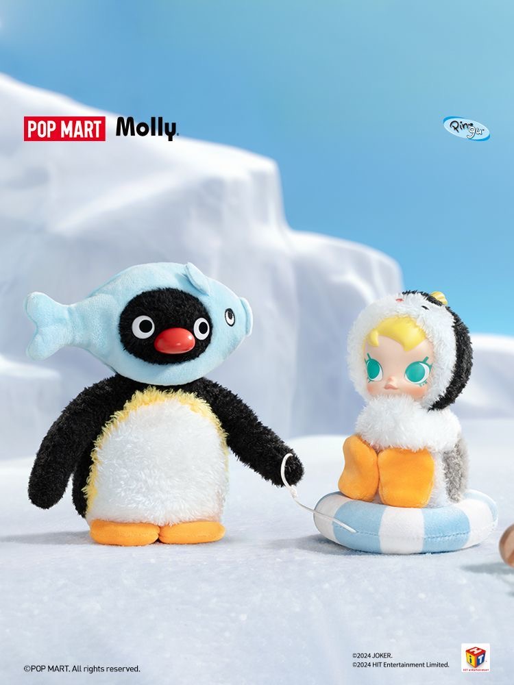POPMART Baby Molly × PINGU Happy Fishing Vinyl Plush Pendant Blind Box ...