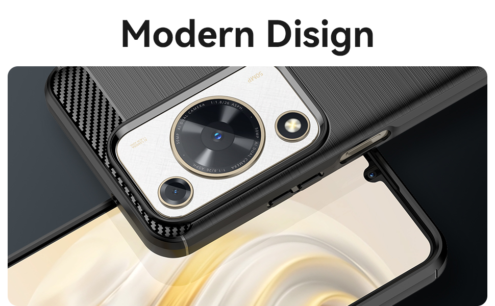 For Huawei Nova Y72 ，Brushed carbon fiber protective case soft shell ...