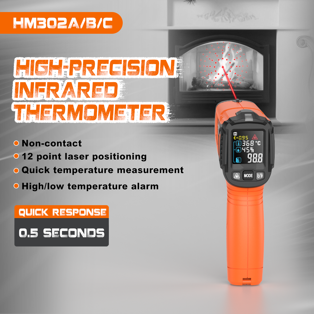 HOMTOOLS HM302 Temperature Meter Infrared Thermometer Infrared ...