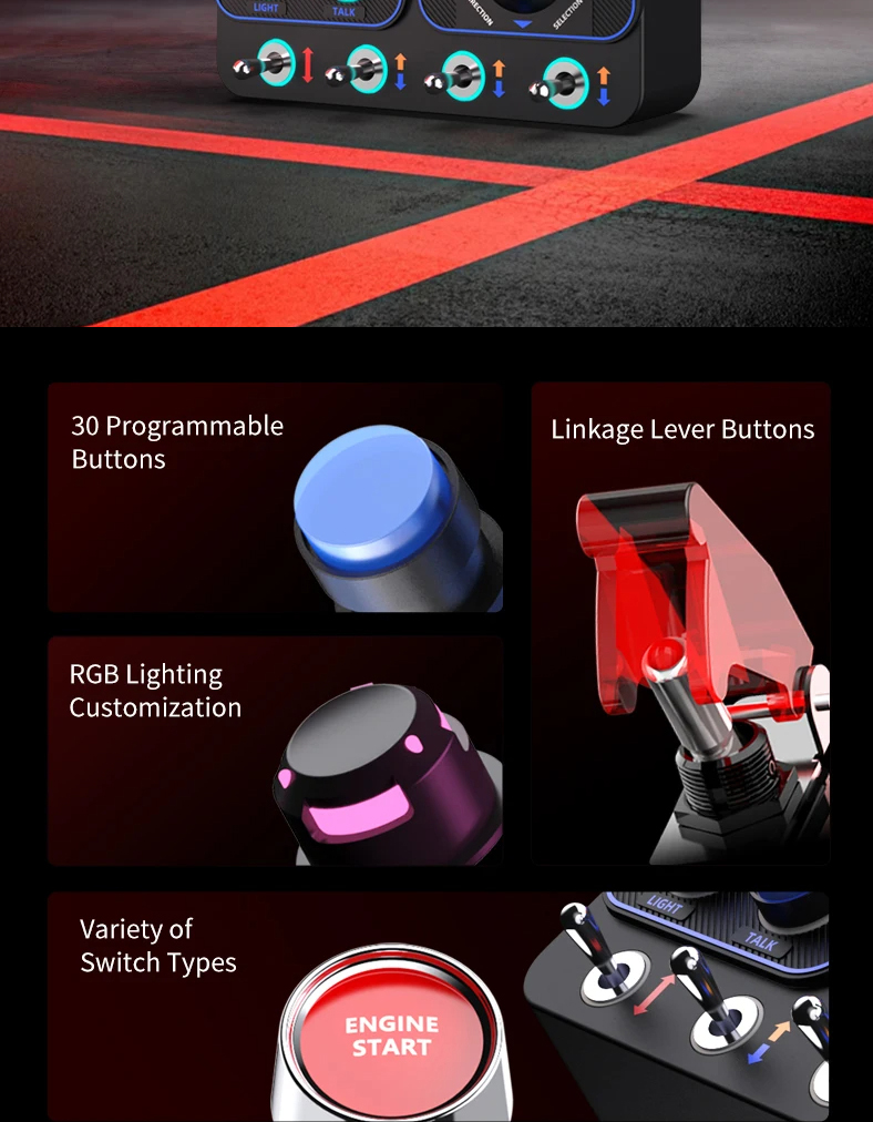 PXN CB1 Simulator Race Central Control Box 30Programmable Button ...