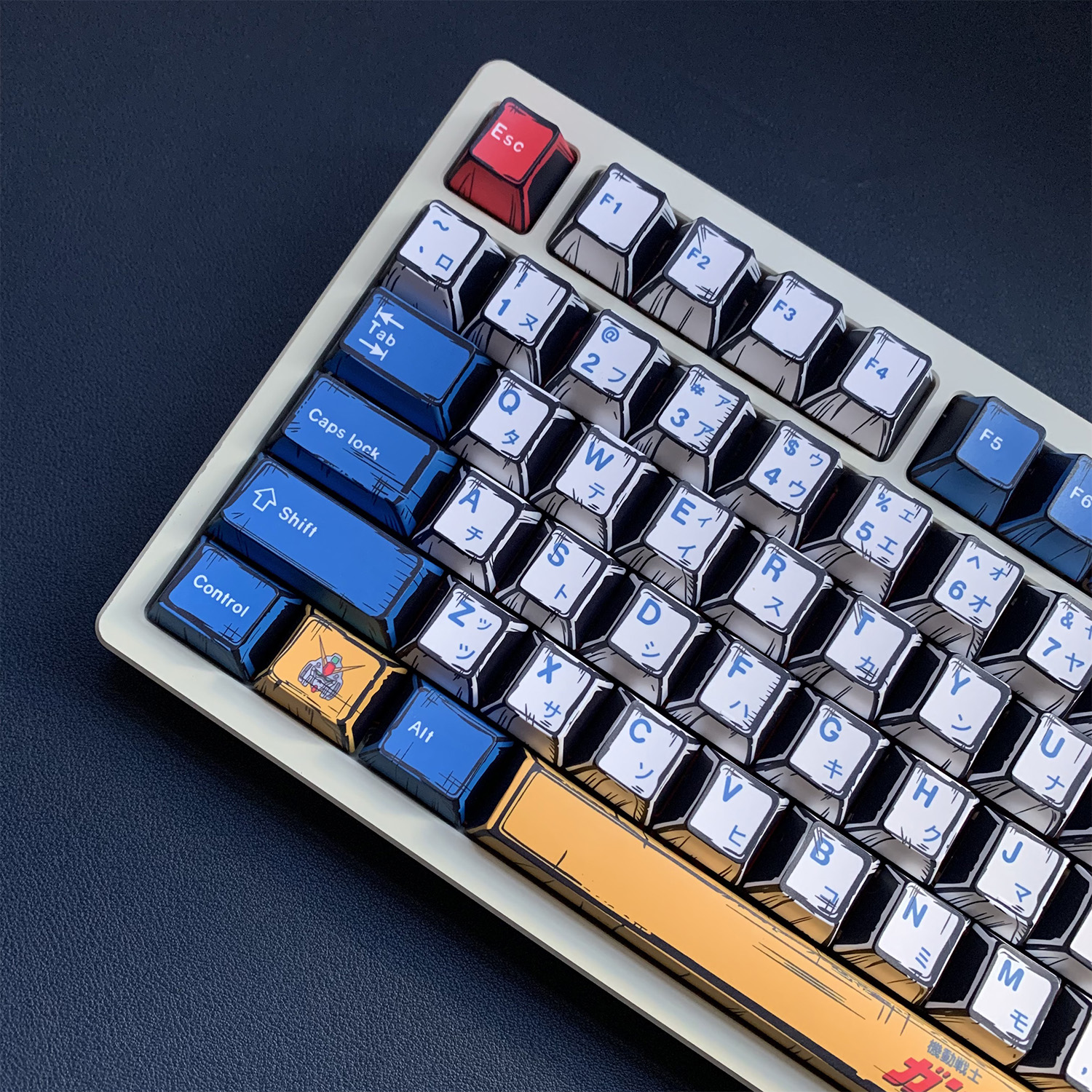 Gundam Comic Wind Keycaps PBT Dye-sub Cherry Profile Keycap Custom ...