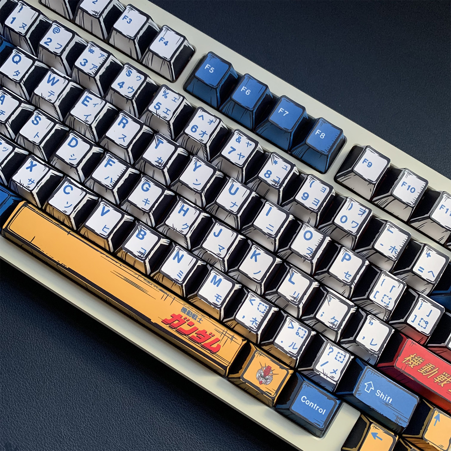 Gundam Comic Wind Keycaps PBT Dye-sub Cherry Profile Keycap Custom ...