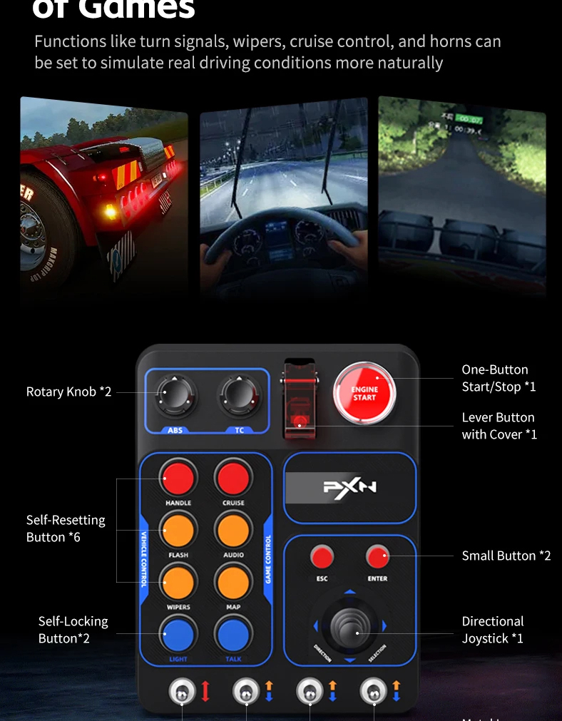 PXN CB1 Simulator Race Central Control Box 30Programmable Button ...