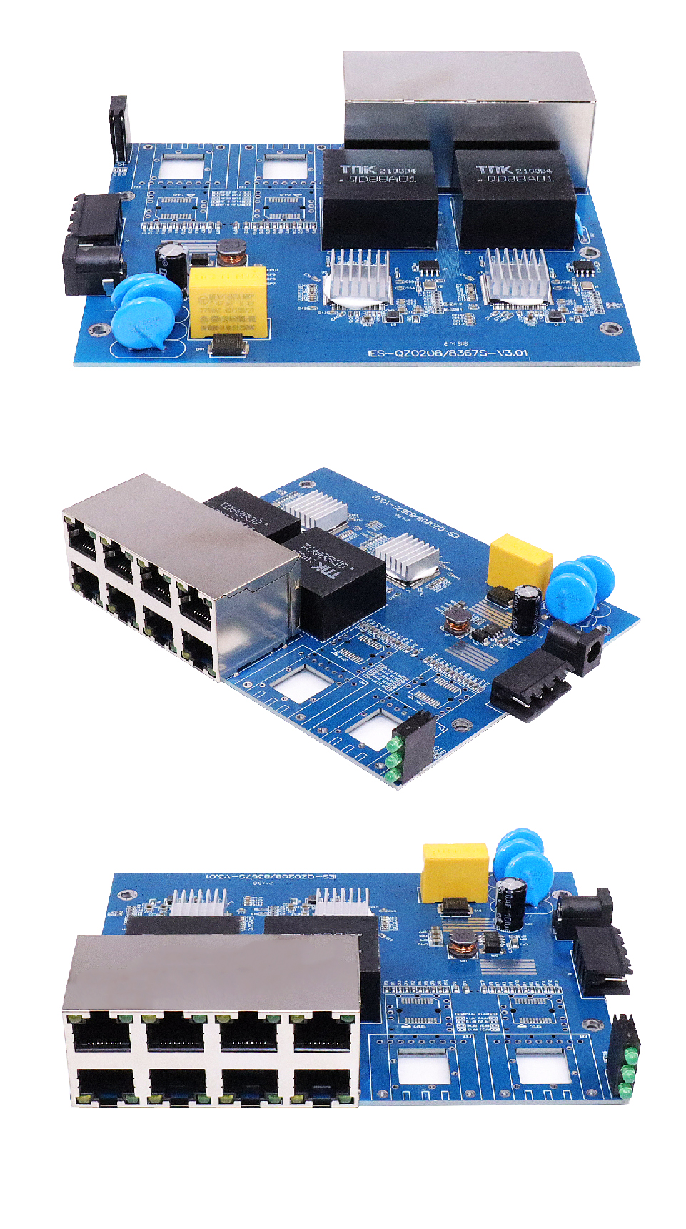 HICOMDATA Industrial-Grade Gigabit 8-Port Switch PCBA (1x9 Optical ...