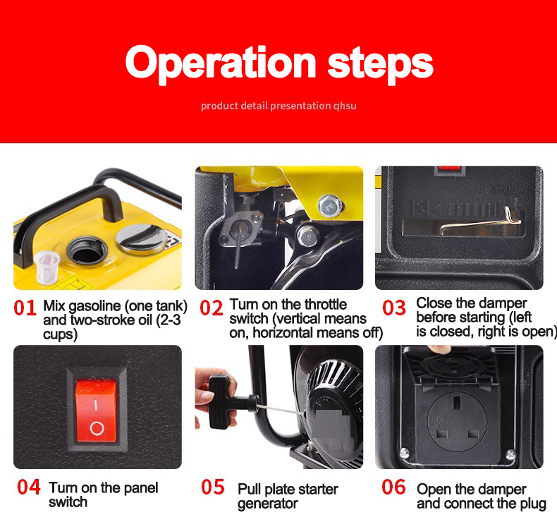 Portable 950W/2HP Double Cylinder Gasoline Generator High Quality 2 ...