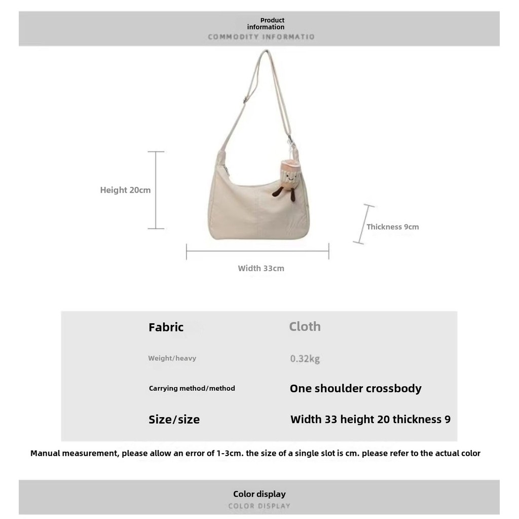 Canvas Dumpling Bag Female 2024 New Style Summer Simple Fashion ...