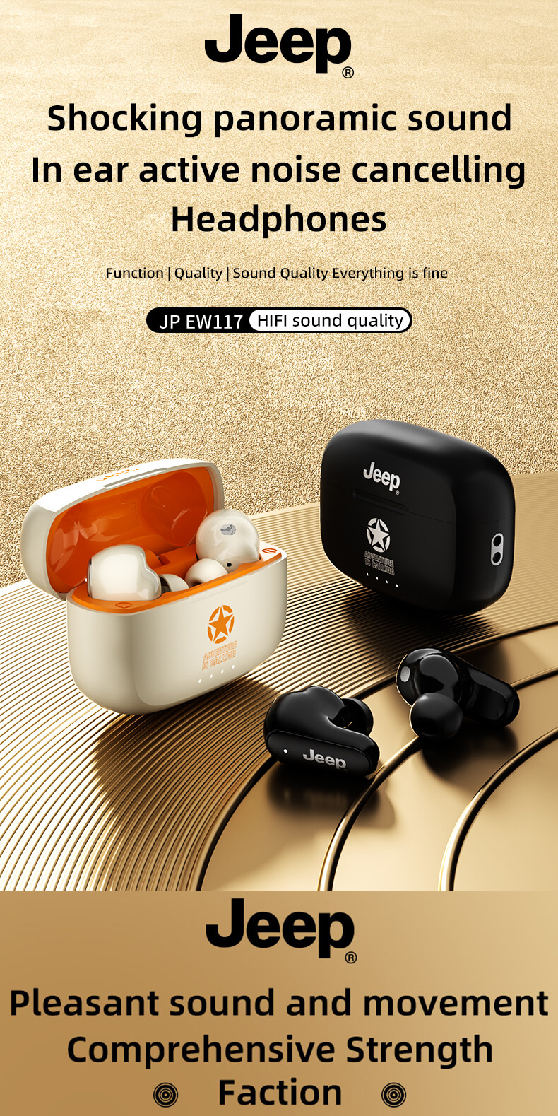 Jeep EW117 Wireless Earphone Bluetooth 5.4 25dB Noise Cancellation HiFi ...
