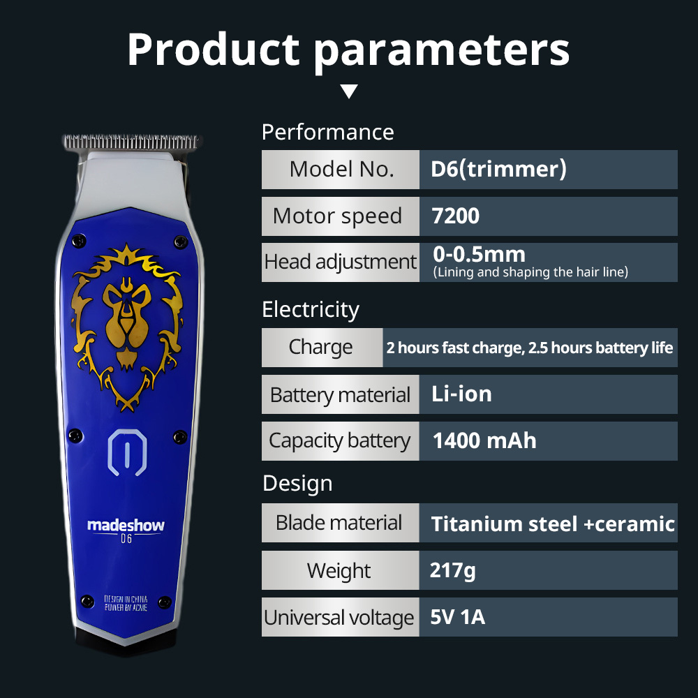 Madeshow SET New Professional Hair Clipper Carving Mark Oil ...