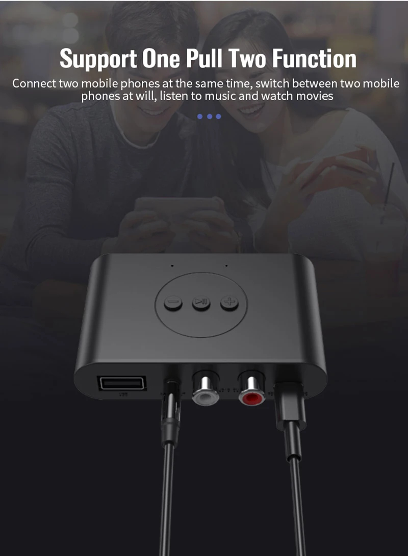 Bluetooth 5.0 Audio NFC Receiver 3.5mm Aux RCA USB Stereo Music Adapter ...