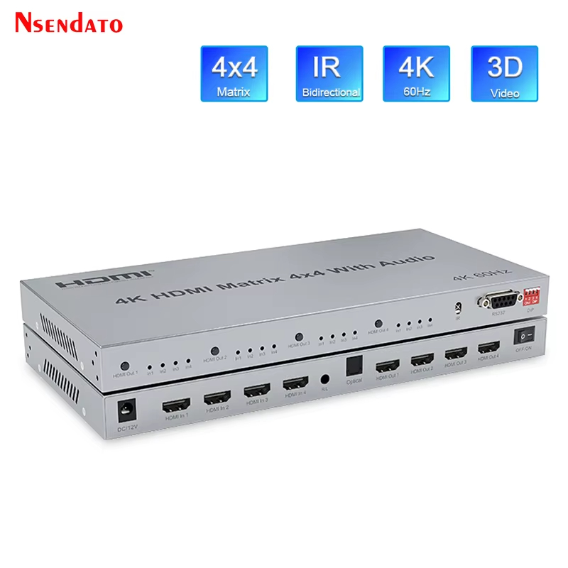 4x4 HDMI-Compatible True Matrix Switch Conmutador 4 in 4 out 4K 60Hz ...