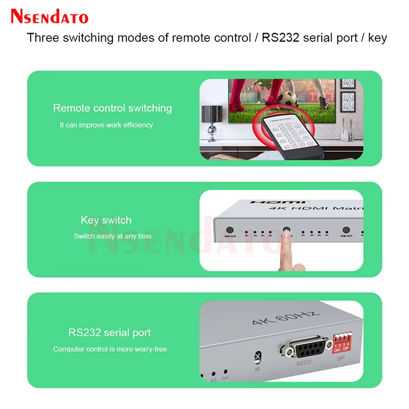 4x4 HDMI-Compatible True Matrix Switch Conmutador 4 in 4 out 4K 60Hz ...