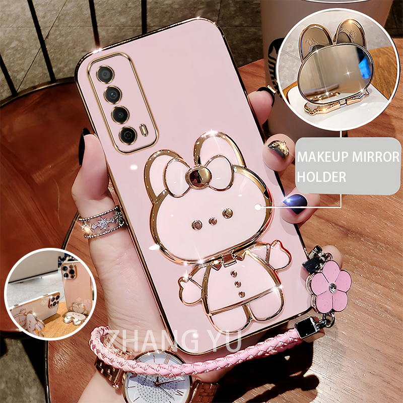 Case For huawei y7a Phone Case TPU 3D Rabbit Stereo Stand shockproof ...