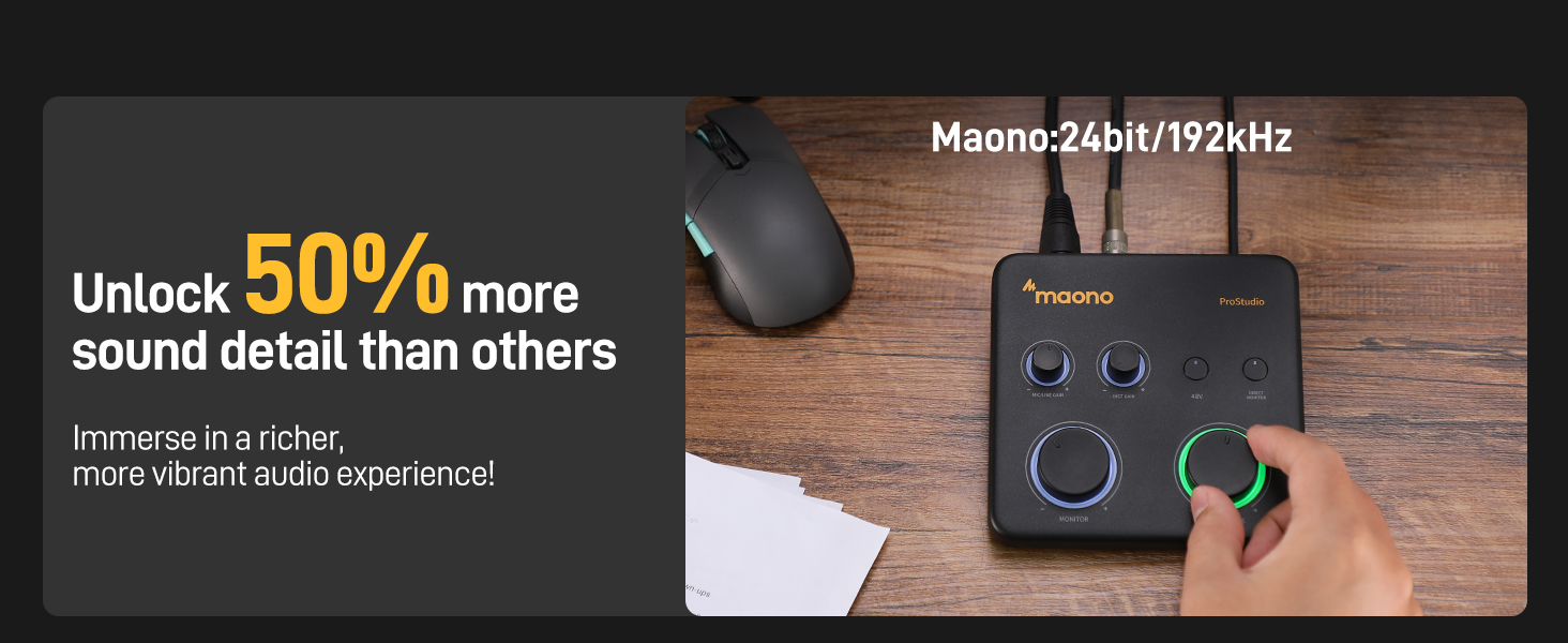 Maono PS22-Lite+PD400X Audio Interface PC Sound Card Dynamic Microphone ...