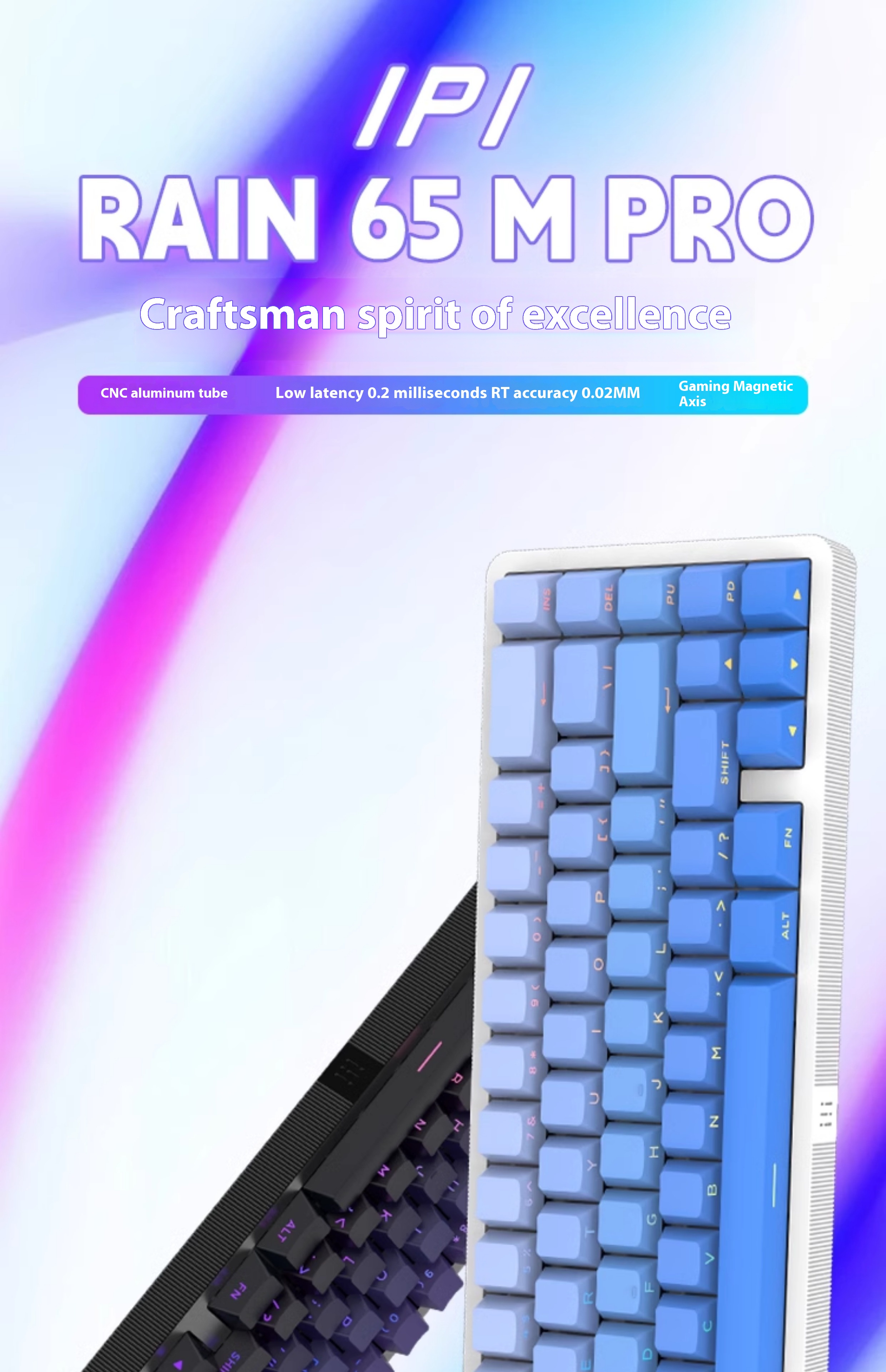 IPI RAIN 65 M PRO Aluminum Magnetic keyboard 65% Hot swappable RGB ...