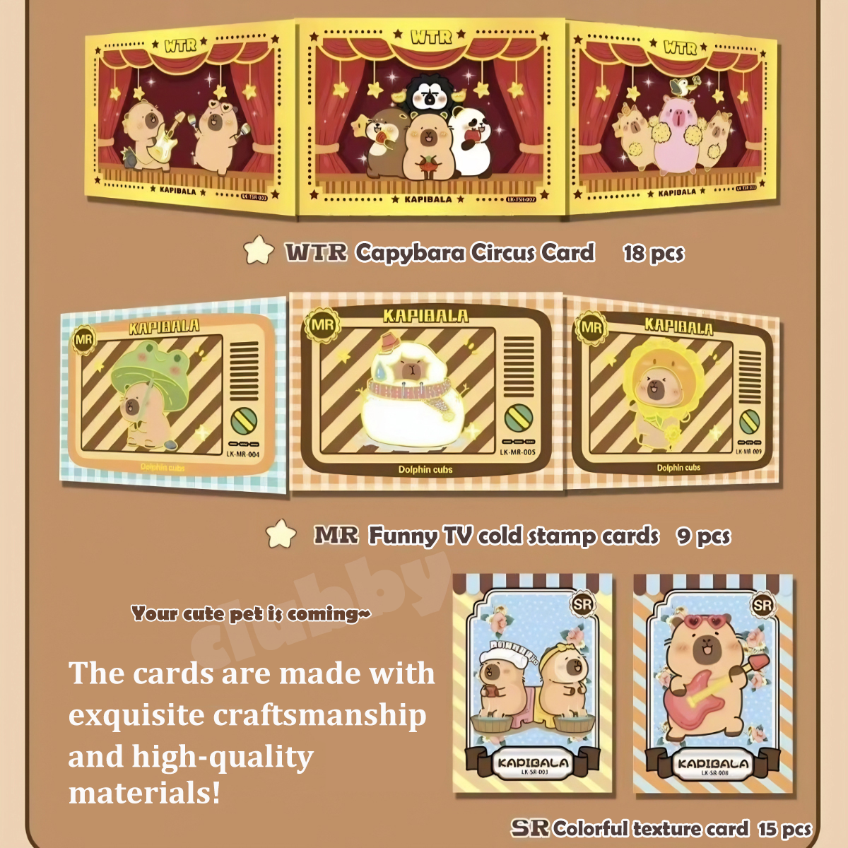 Capybara thick card rare MR/SLR/AR flash game card cute capibara ...