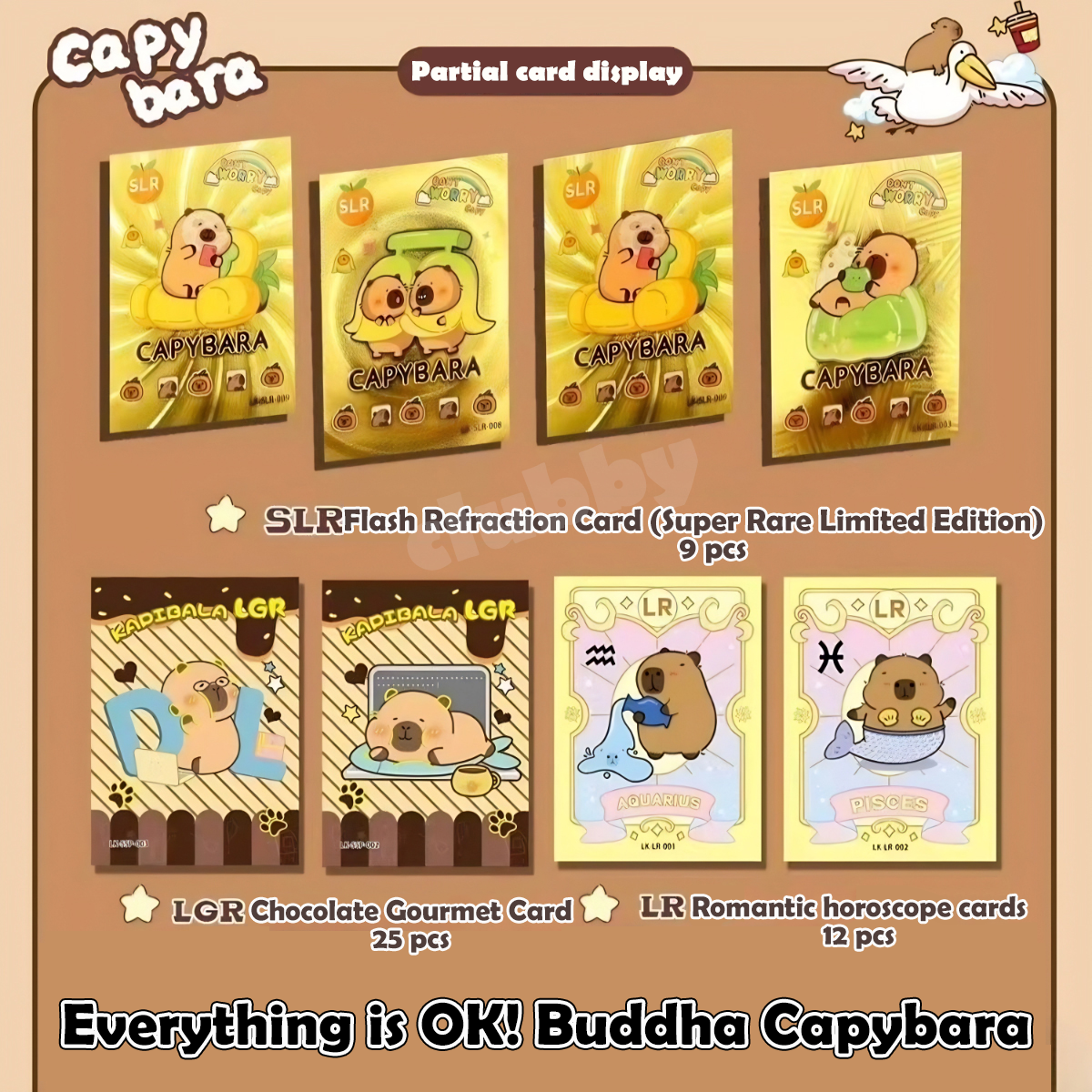 Capybara thick card rare MR/SLR/AR flash game card cute capibara ...