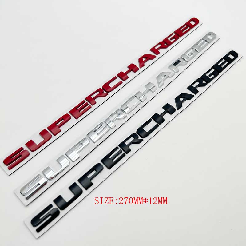 3D supercharged metal Car Rear logo sticker emblem Fender side tail ...
