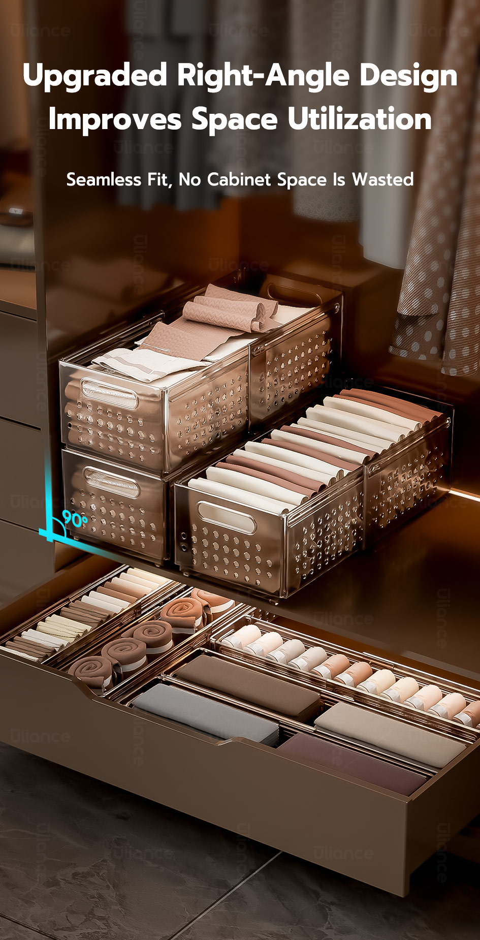 Uliance DIY Adjustable Storage Box | 28-48cm Expandable | Multi-Use for ...