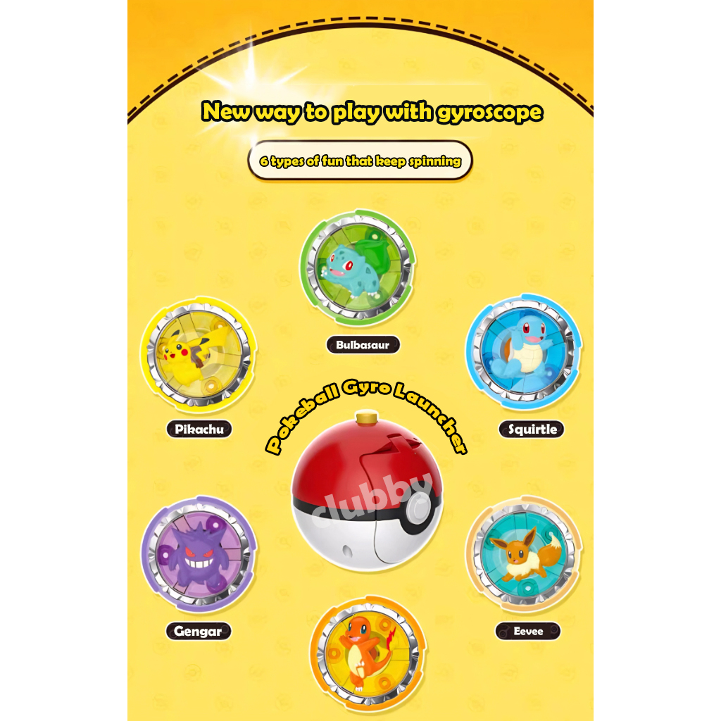 Pokemon beyblade Shake-to-launch spinner pikachu gengar Charmander ...