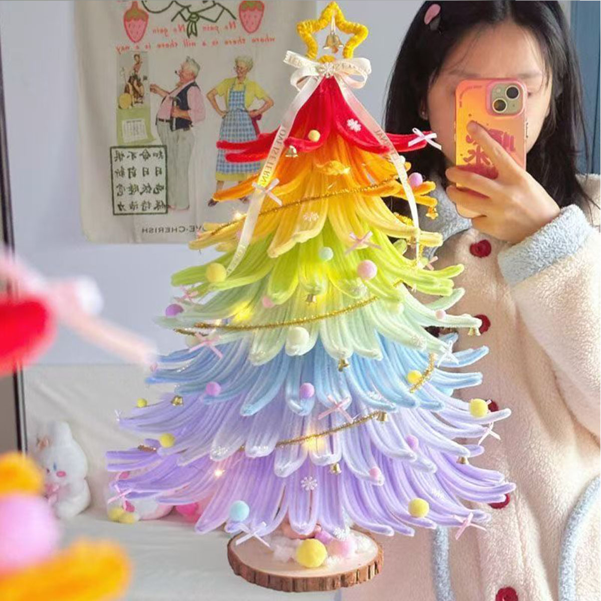 Fuzzy Wire 8MM Chenille Stems Handicraft Material 100Pcs Plush Tube DIY ...