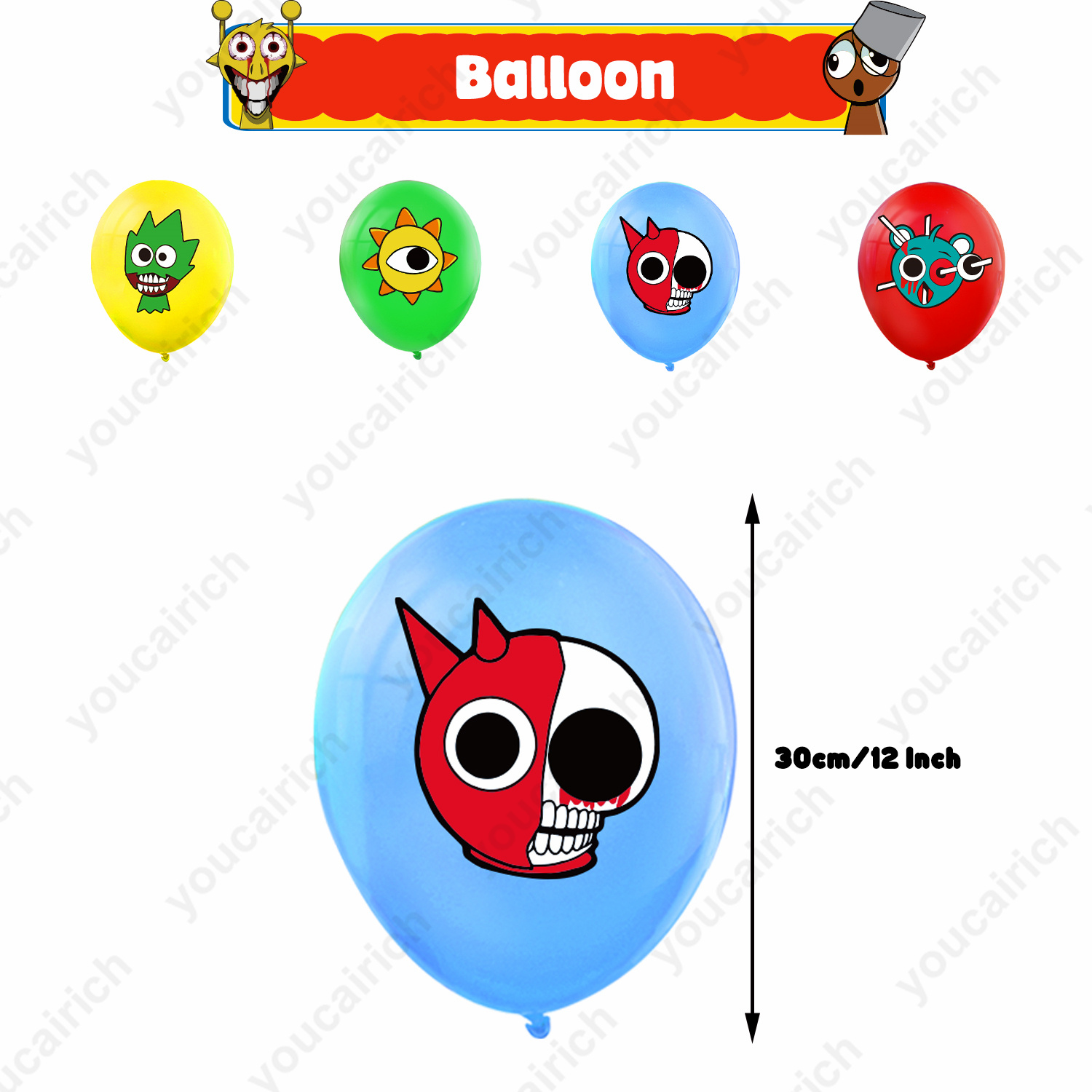 Incredibox Sprunki Theme Kids Birthday Party Decorations Game Balloon ...