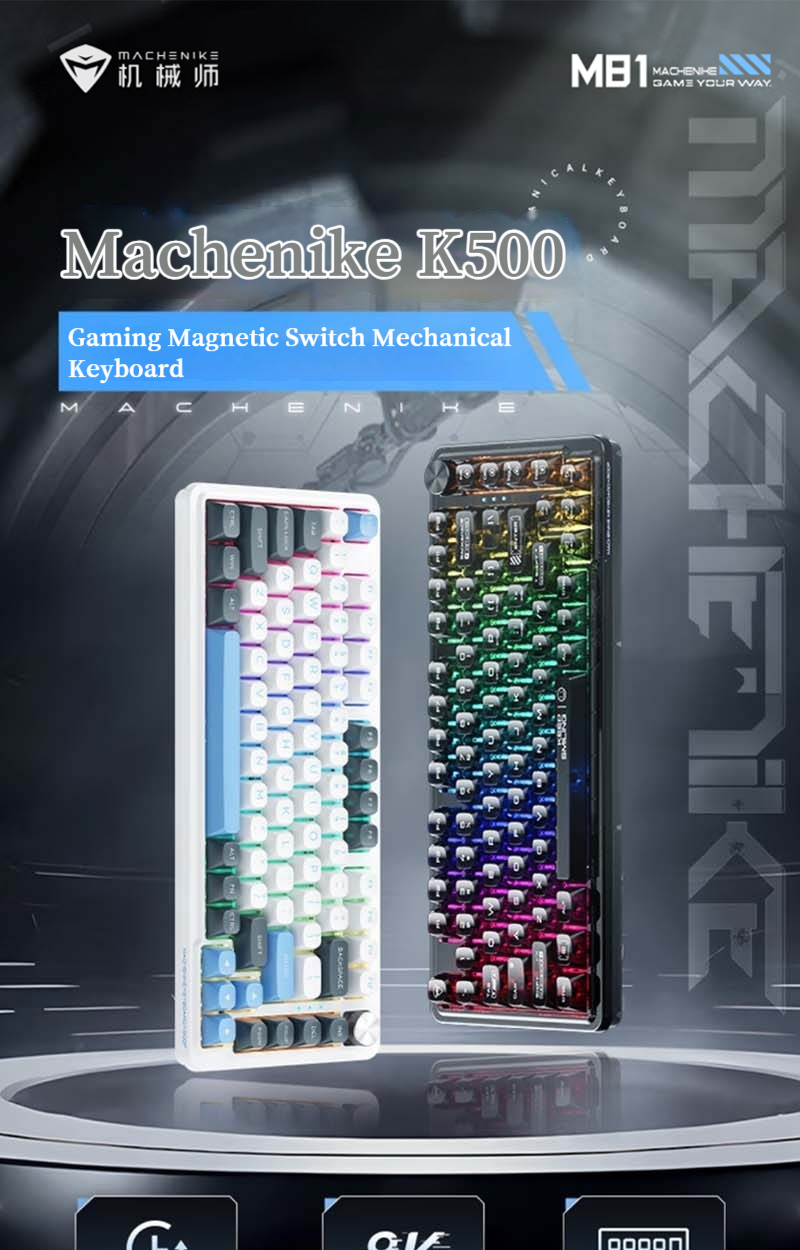 MACHENIKE K500-M81 Wired magnetic axis Mechanical keyboard 8K Return RT ...