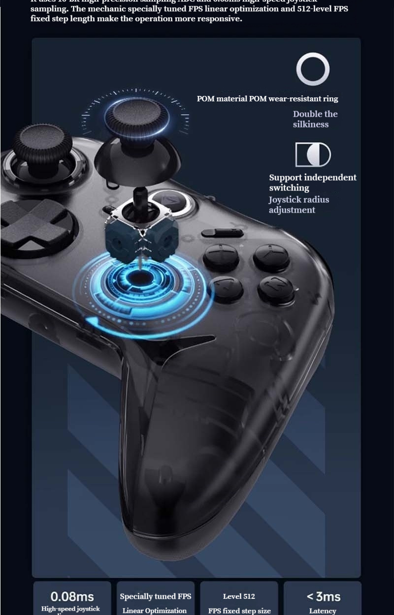 MACHENIKE G1Pro three-mode gamepad Wireless NS Bluetooth TMR Joystick + Trigger switch Pro PC ...